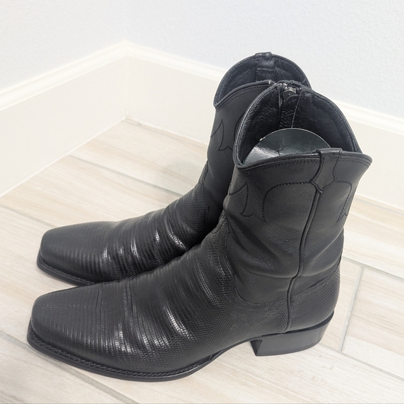 Tecovas | Shoes | Tecovas Black Lizard Square Toe Cowboy Boots | Poshmark